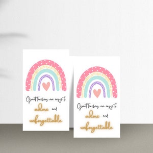 Editable Rainbow Teacher Appreciation Card, Thank You Card for Amazing ...
