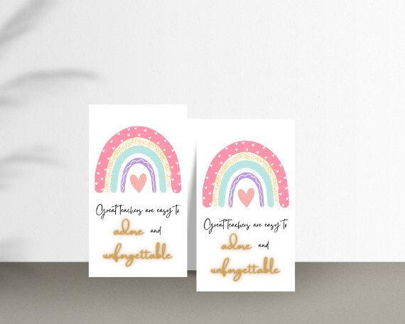 Editable Rainbow Teacher Appreciation Card, Thank You Card for Amazing ...