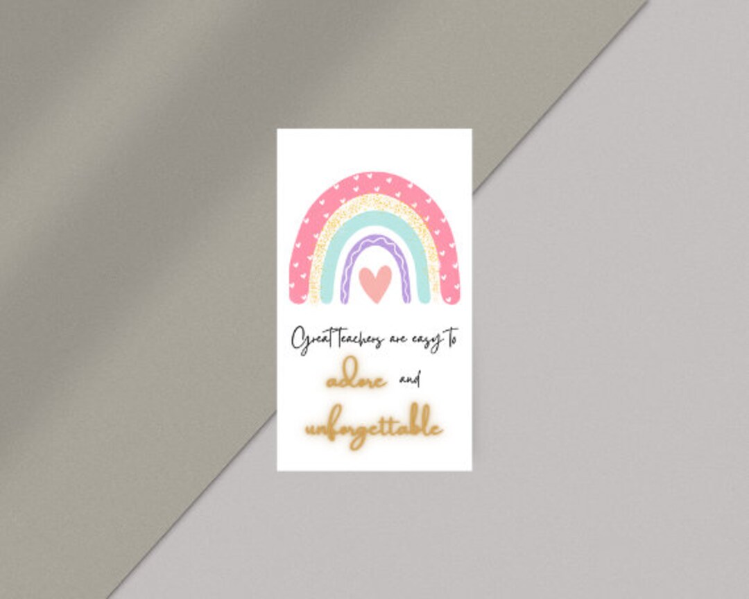 Editable Rainbow Teacher Appreciation Card, Thank You Card for Amazing ...