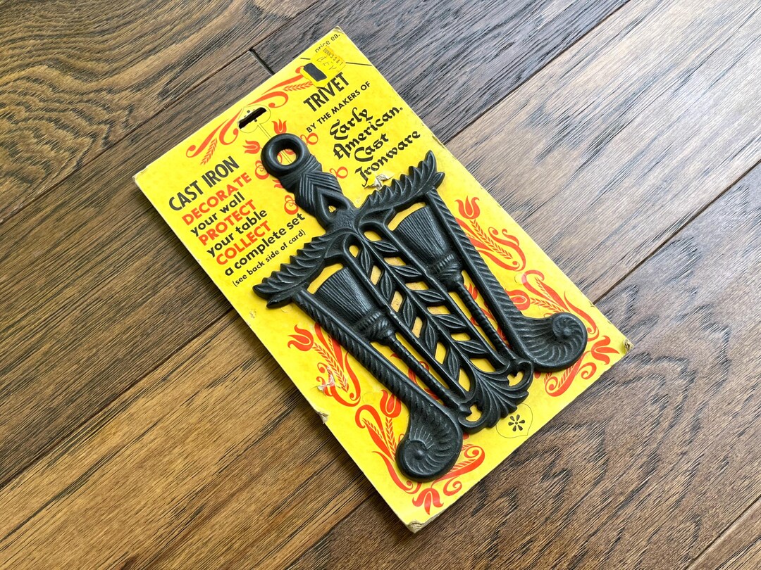 NOS Wagner Cast Iron Trivet 1005 Tassel & Grain Pattern - Etsy