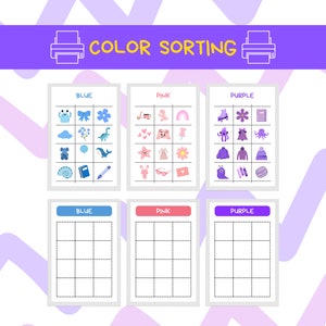Color Sorting Game Included 7 Colors and 14 Pages, Color Matching ...