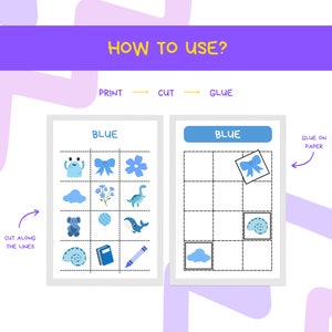 Color Sorting Game Included 7 Colors and 14 Pages, Color Matching ...