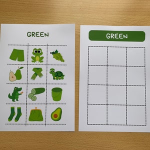 Color Sorting Game Included 7 Colors and 14 Pages, Color Matching ...