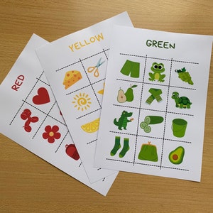 Color Sorting Game Included 7 Colors and 14 Pages, Color Matching ...