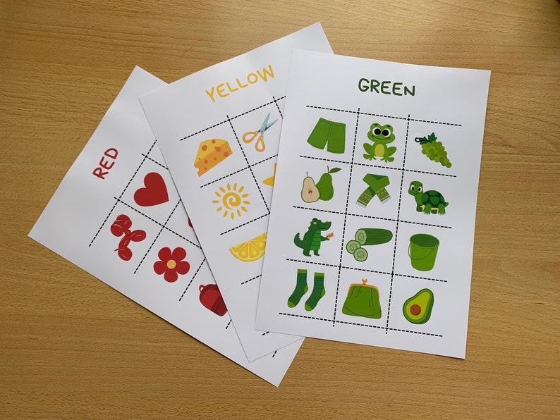 Color Sorting Game Included 7 Colors and 14 Pages, Color Matching ...