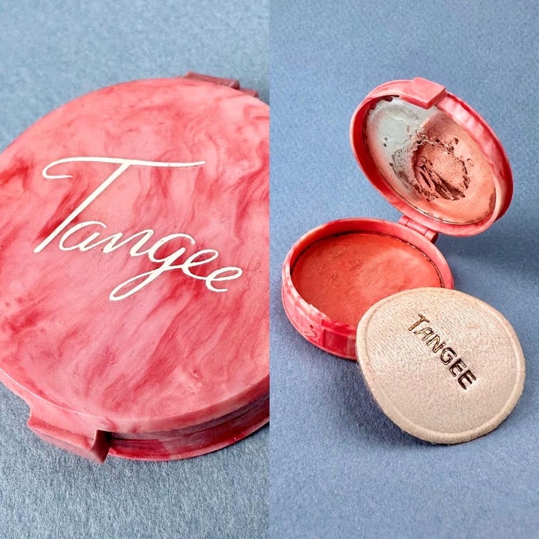 Vintage Tangee Rouge Blush Compact in Early Marbled Pink Plastic ...