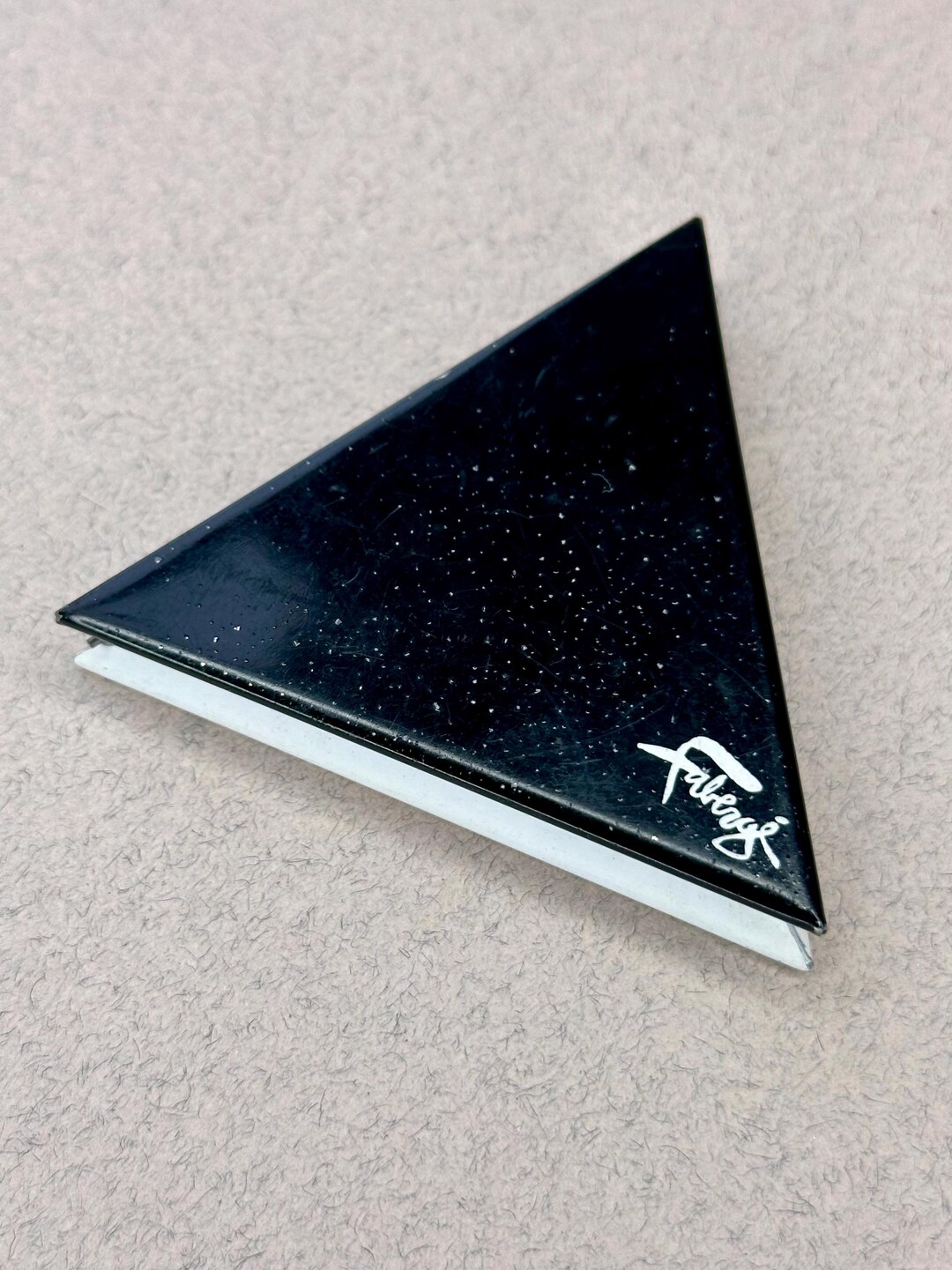 Vintage Fabergé Black & White Compact Shade Porcelain Original Pressed ...