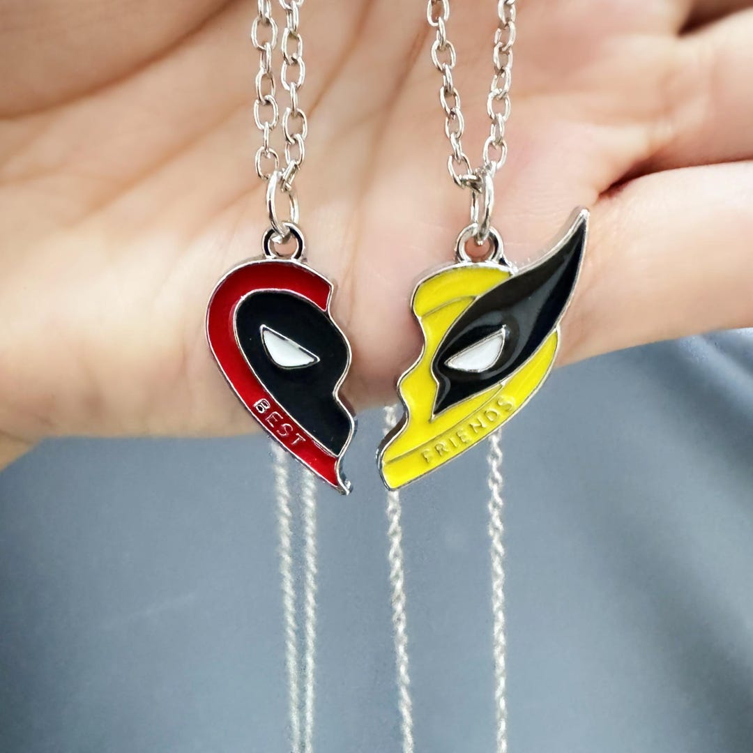 Deadpool Wolverine Best Friends Heart Pendant,deadpool Wolverine ...
