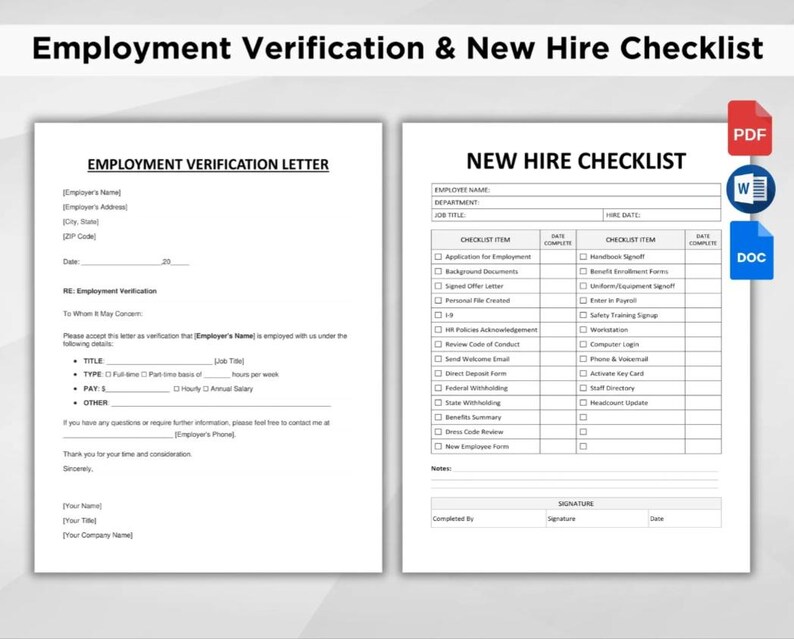 Human Resources Templates. HR Forms. New Employee Checklist. Employee ...