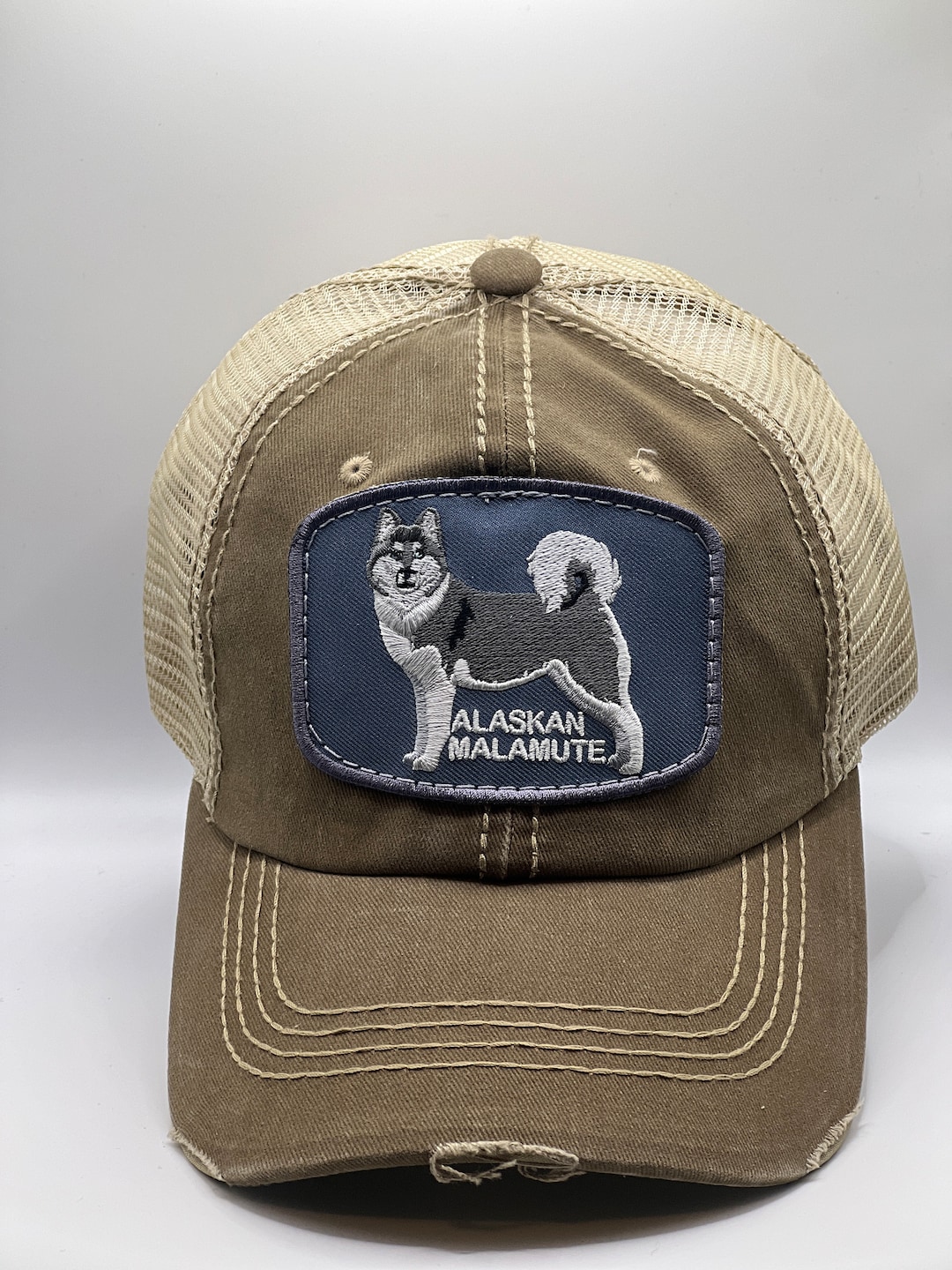 Alaskan Malamute BK Caps Distressed Trucker Hat - Etsy