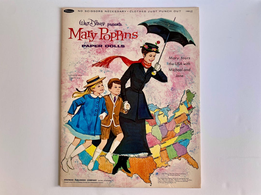1966 Mary Poppins Paper Dolls With Jane & Michael Banks – Disney - Etsy