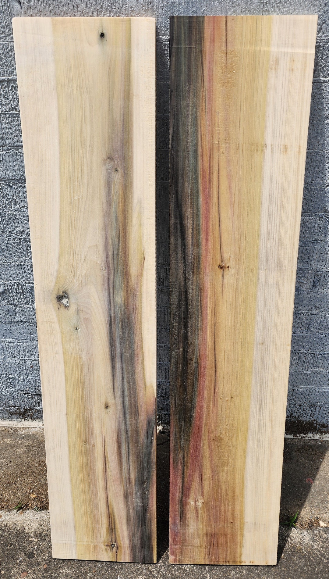 2 two Beautiful Rainbow Poplar Boards Kiln Dried 4ft X 10 1/4 X 1 Great ...