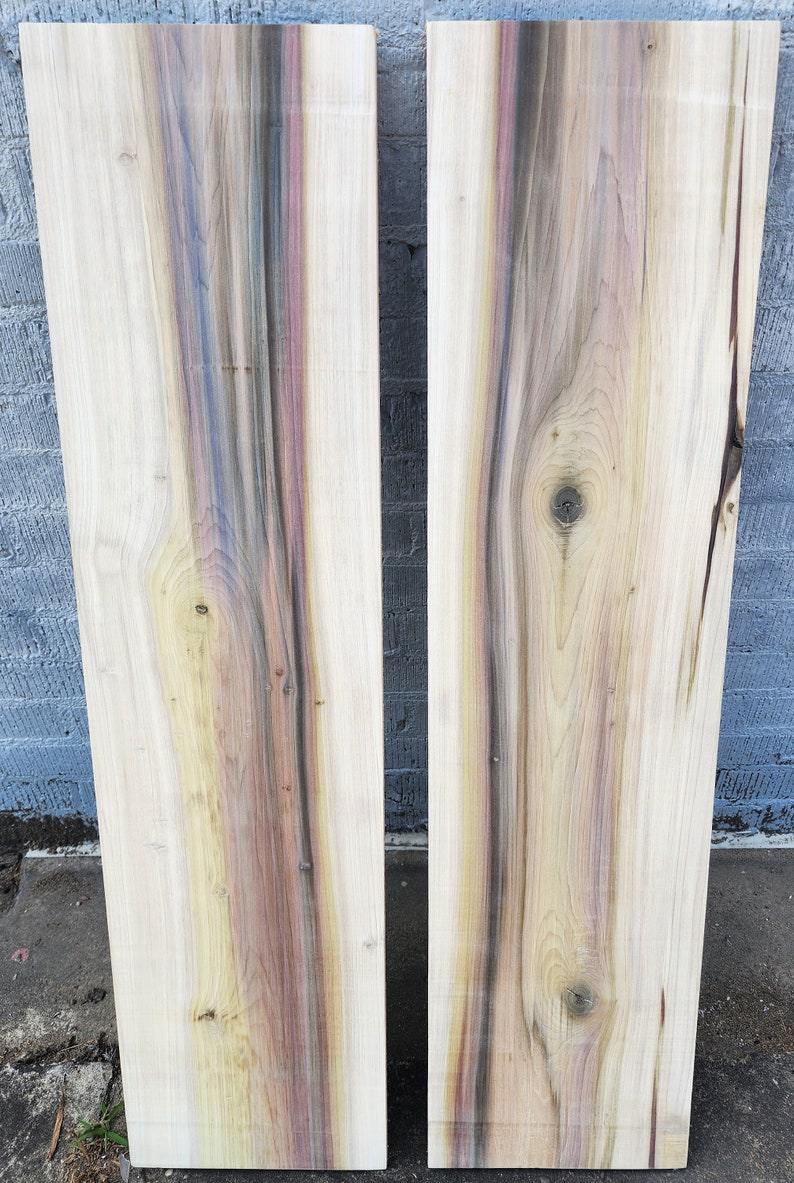 2 two Beautiful Rainbow Poplar Boards Kiln Dried 42.5 X 10 1/2 X 1 ...