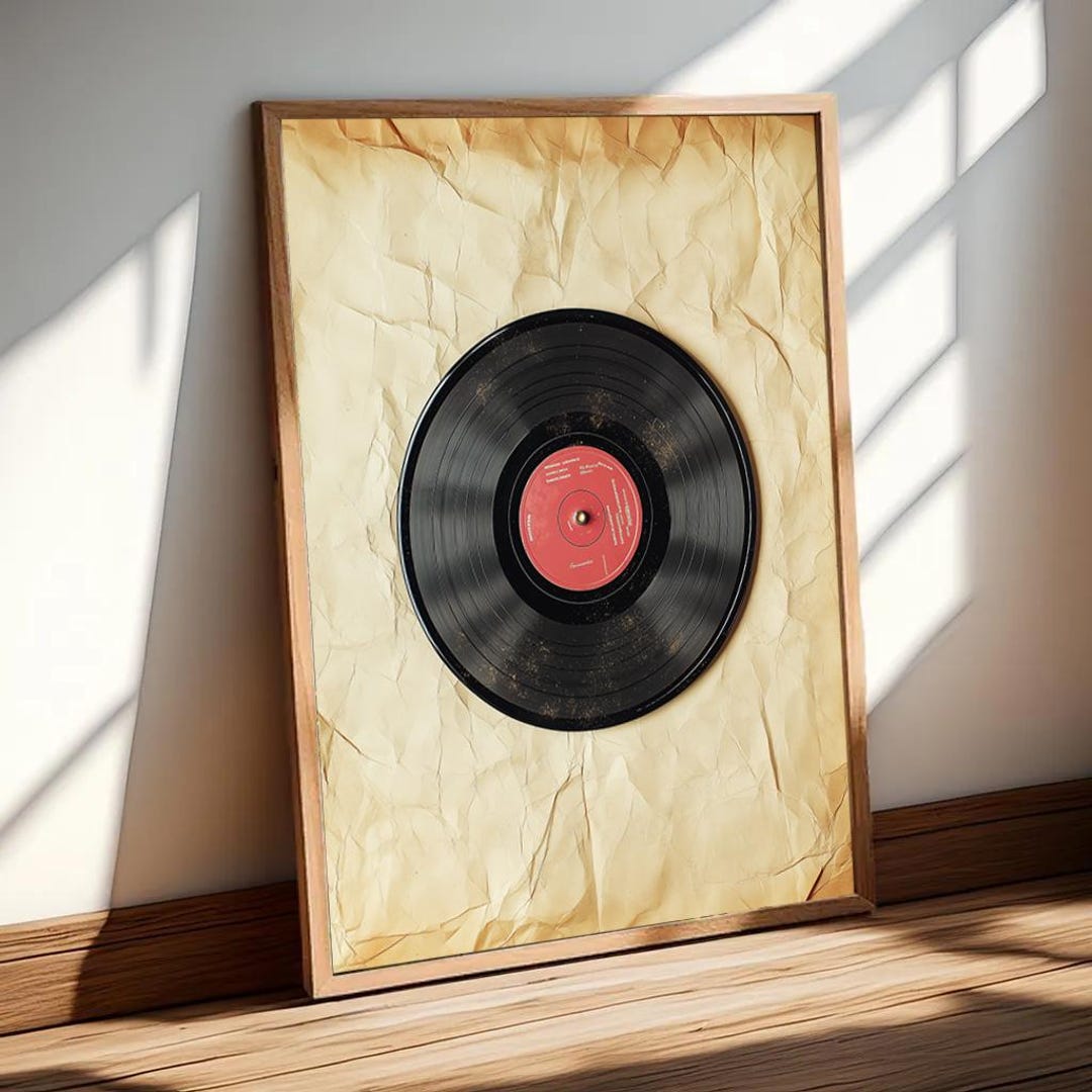 Vintage Vinyl Record Printable Wall Art - Retro Record Album Digital ...