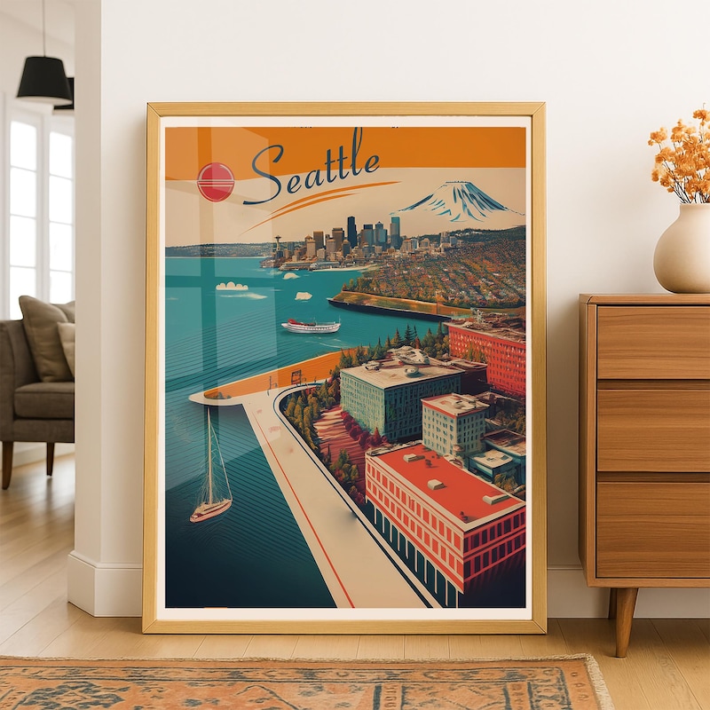 Seattle Poster - Etsy