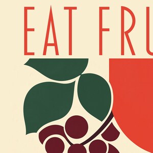 Eat Fruit Be Healthy - Vibrant Retro Digital Poster for Nutrition and ...