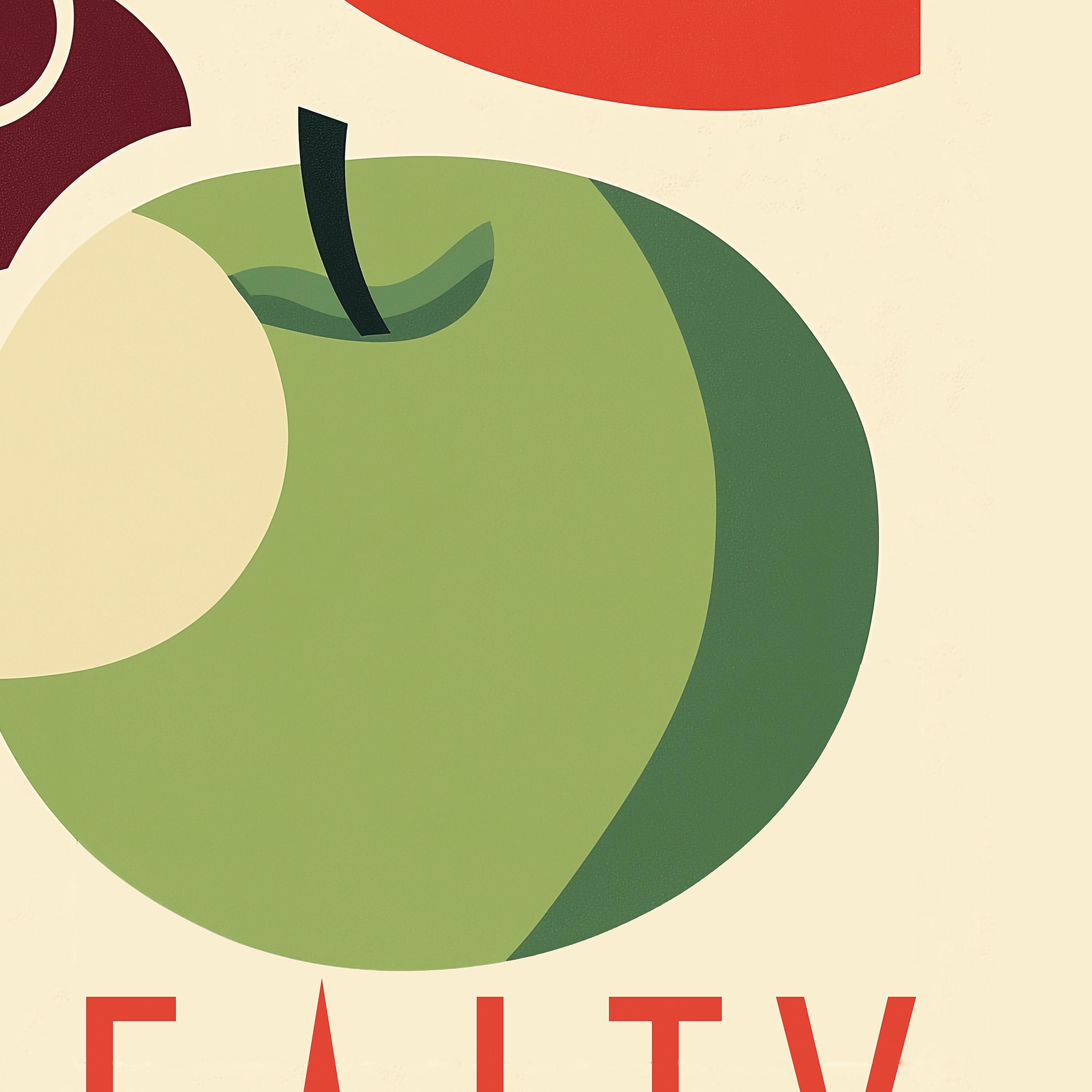 Eat Fruit Be Healthy - Vibrant Retro Digital Poster for Nutrition and ...