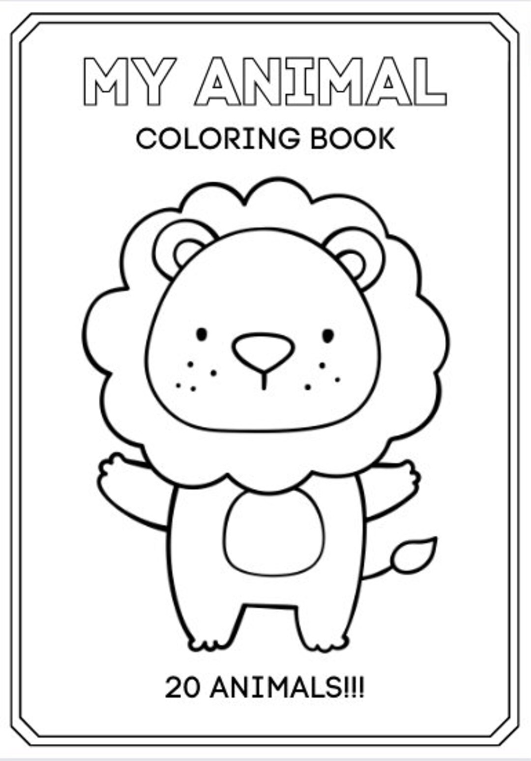 Children's Animal Colouring Book Digital Download - 20 Animals!!! - Etsy