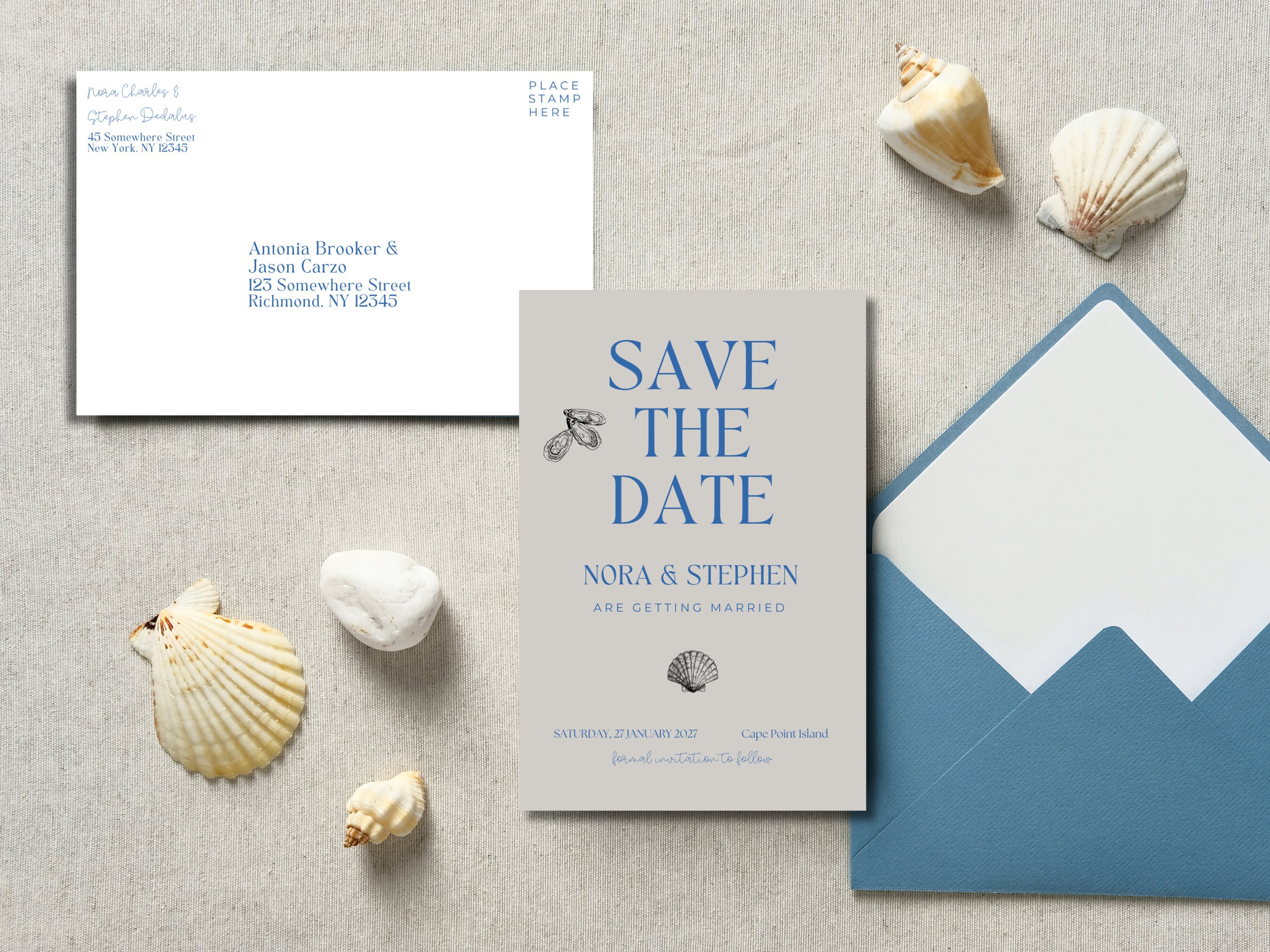 Nautical Blue Pre-wedding Invitation Bundle - Etsy