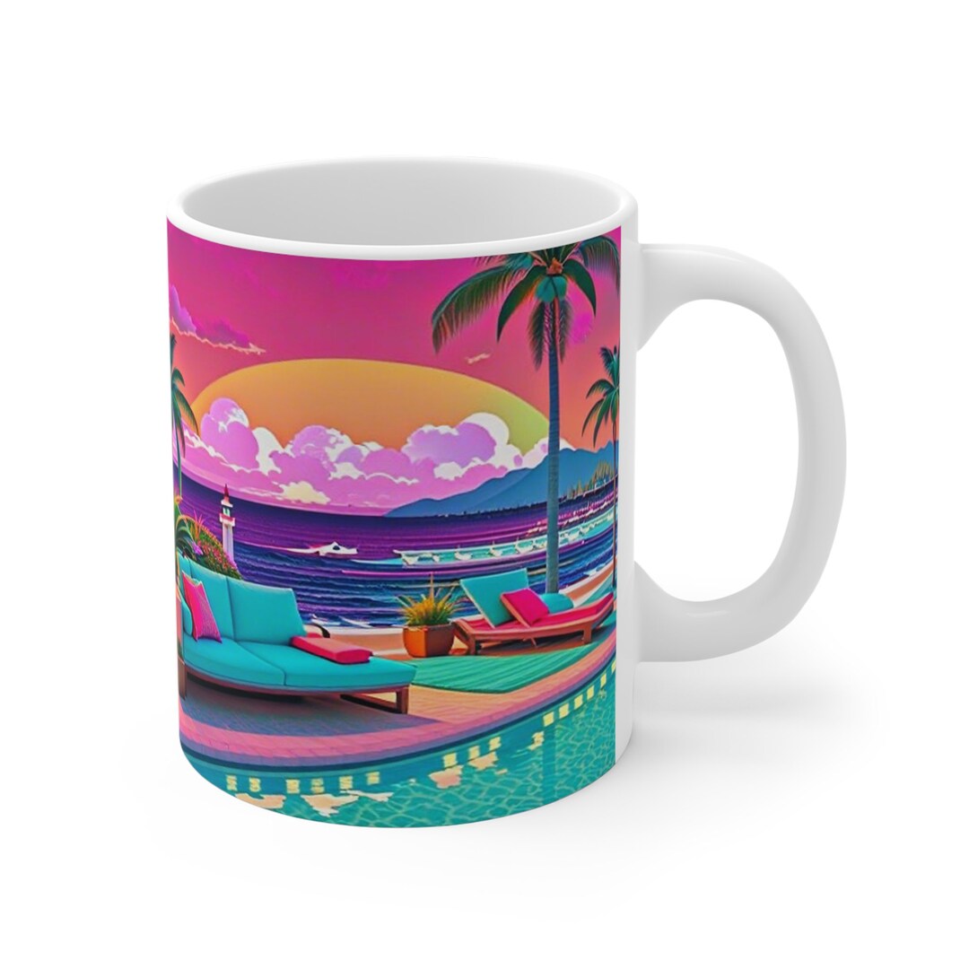 The Chillax Motel Mug, Vaporwave Mug, Vintage Motel Mug, 80s Mug ...
