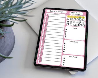 Printable Cute Daily Planner, Pink Daily Planner, Digital Planner ...