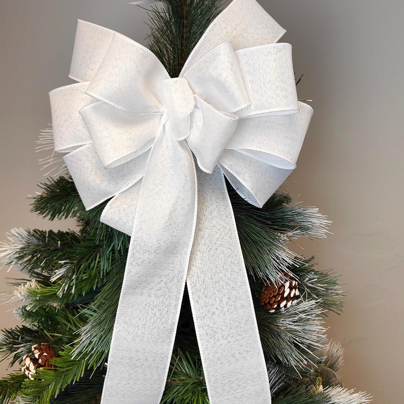 White Christmas Tree Bows - Etsy UK
