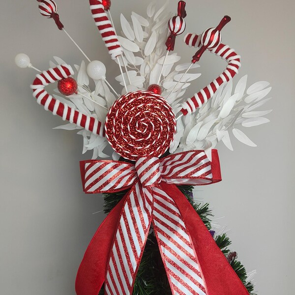 Candy Cane Tree Topper - Etsy