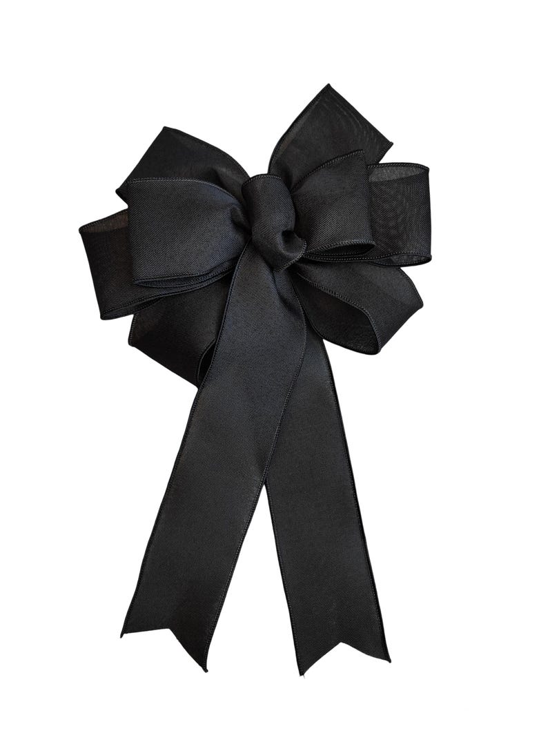 Handmade Black Bow Christmas Tree Topper, Wreath Decor Lantern Bow ...