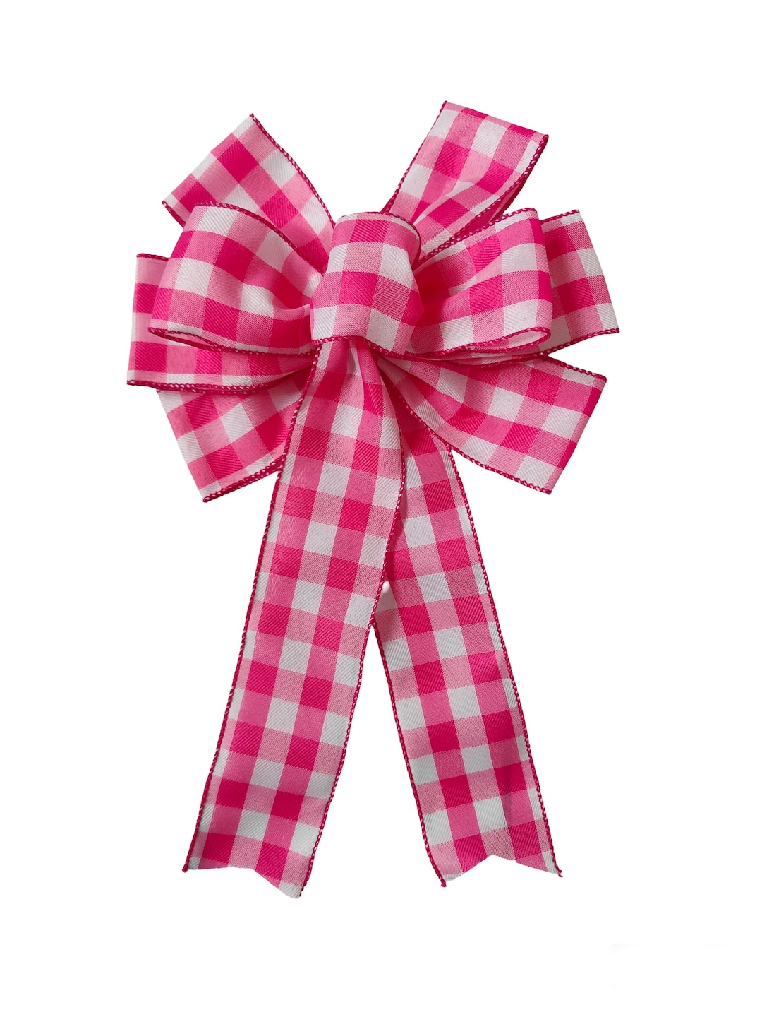 Pink Plaid Buffalo Wreath Bow Check Decorative Bows Lantern Fuchsia ...