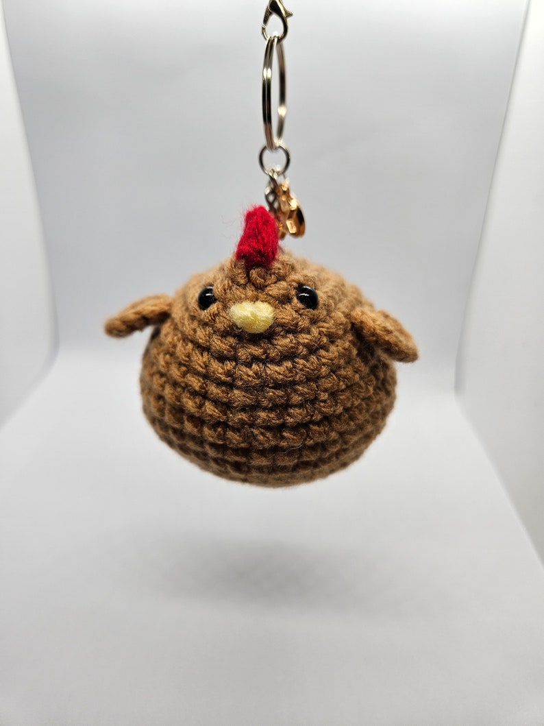 Crocheted Chicken Keychains - Etsy