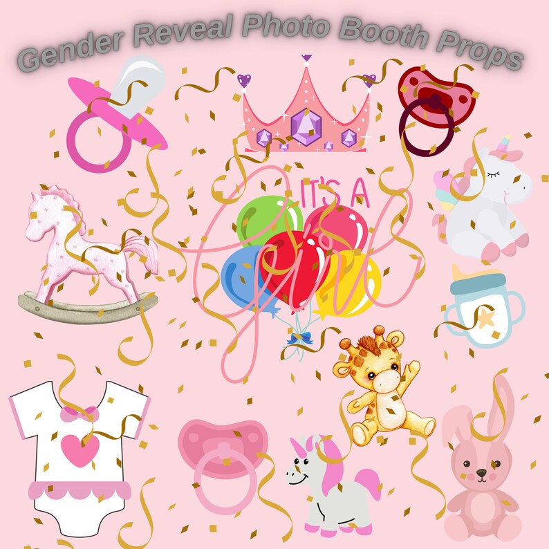Gender Reveal Party Photo Booth Props and Decorations - Etsy