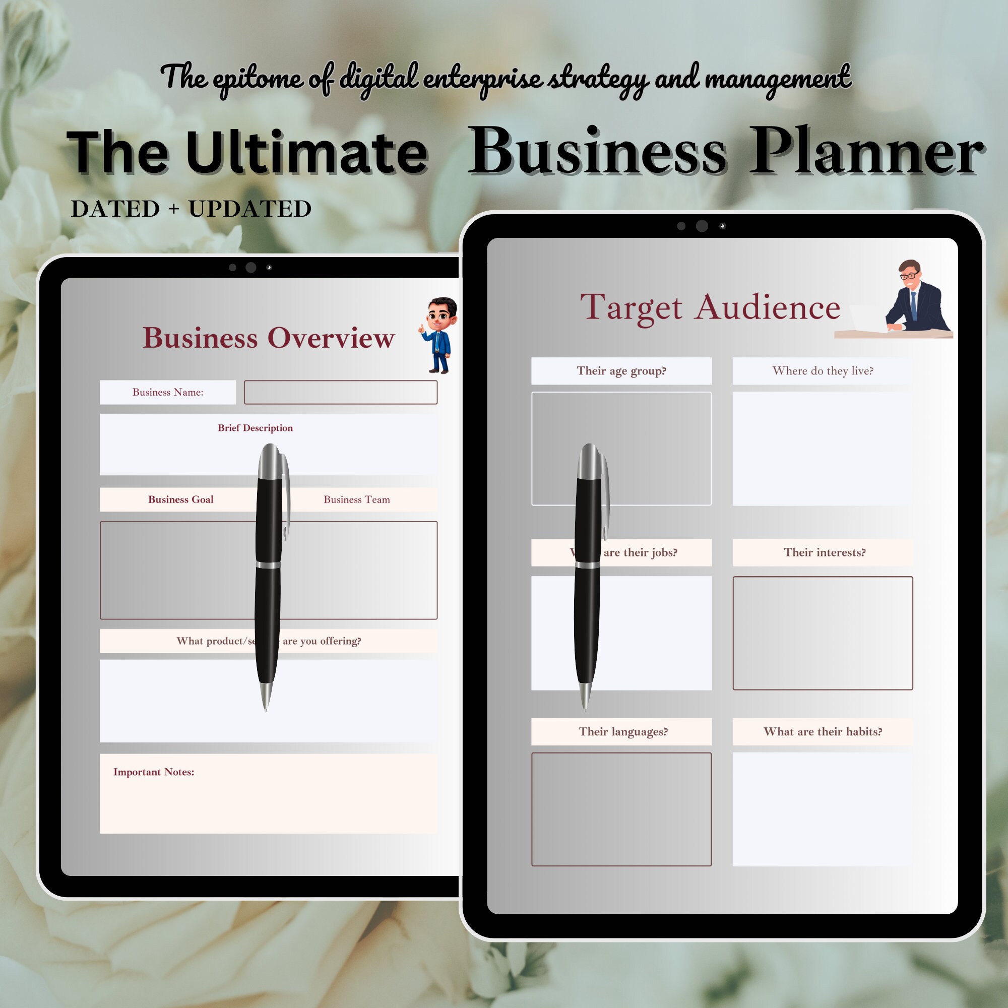 Digital Business Planner: Printable Organizer for Small Businesses - Etsy