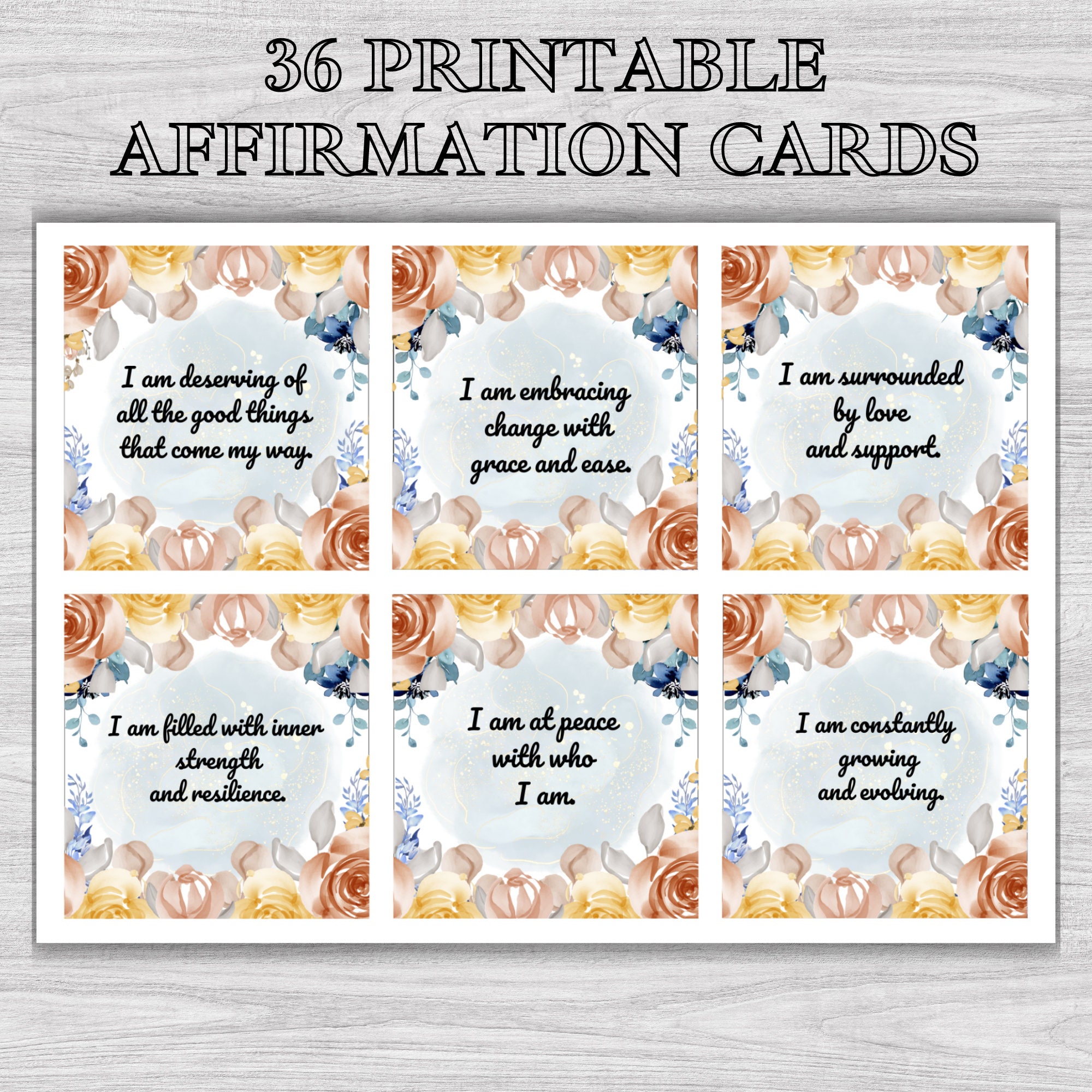 36 Affirmation Cards, Positive Quote Flash Cards, Motivational ...