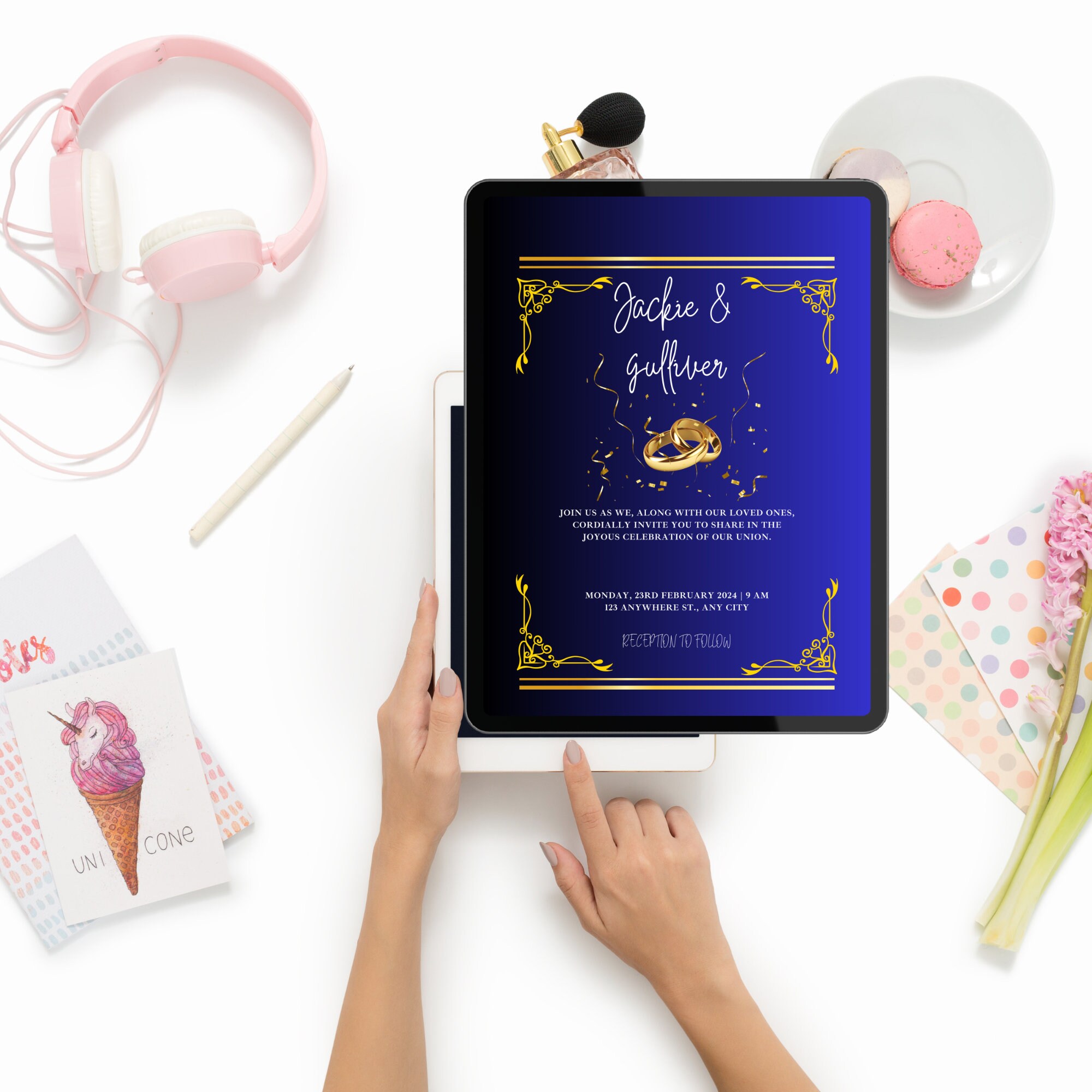 Digital Wedding Invitation | Template | Modern Design | Electronic ...
