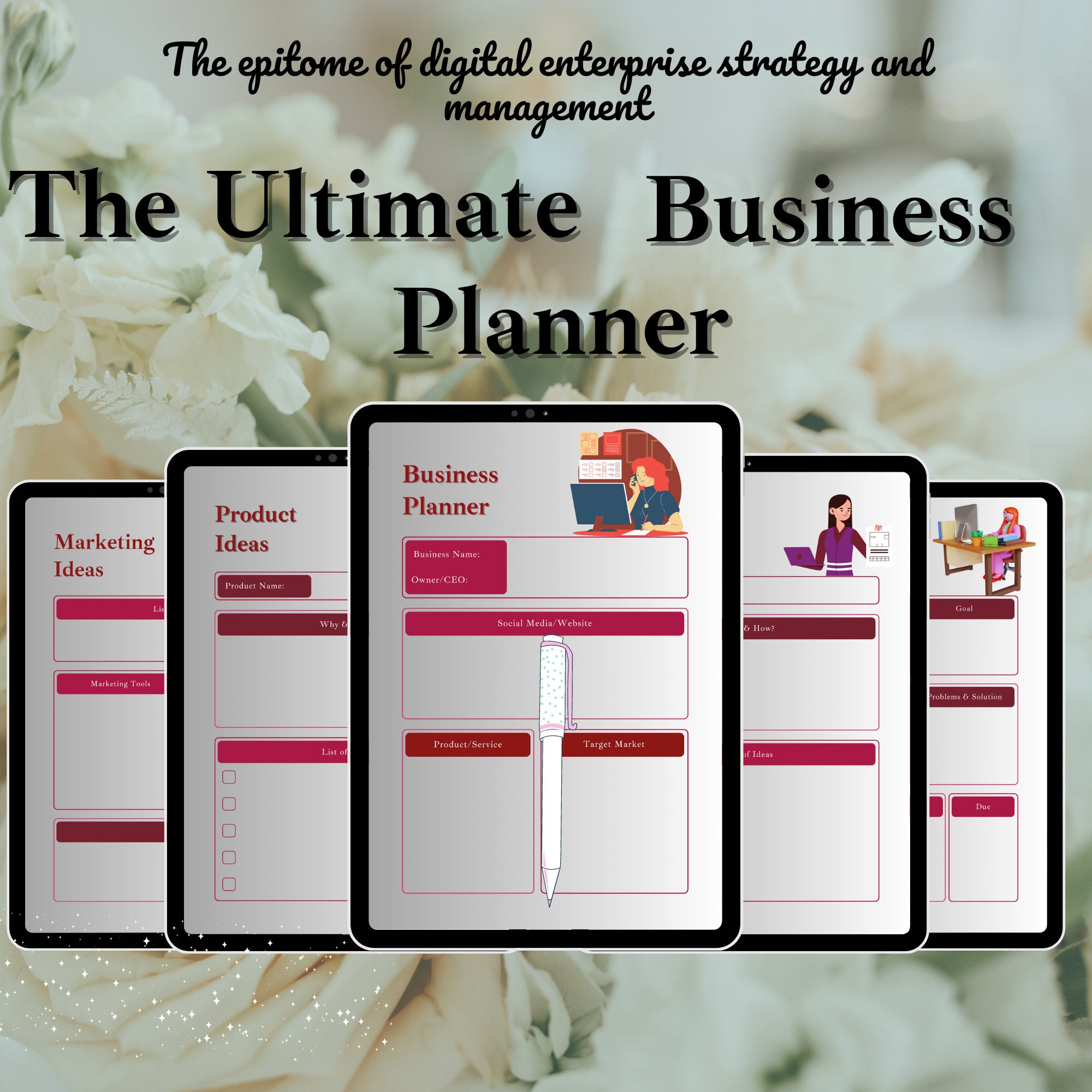 Digital Business Planner: Printable Organizer for Small Businesses - Etsy