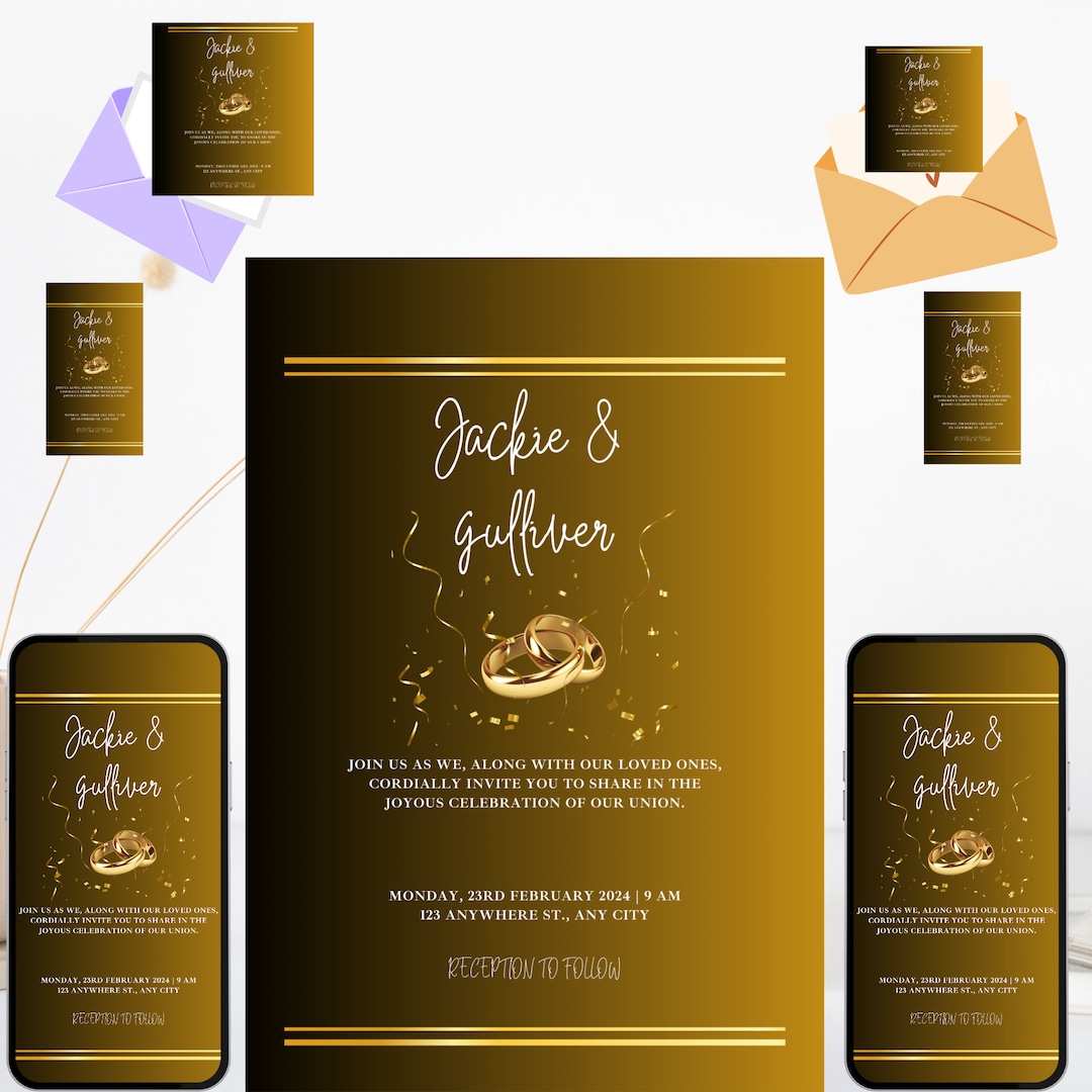Digital Wedding Invitation | Template | Modern Design | Electronic ...