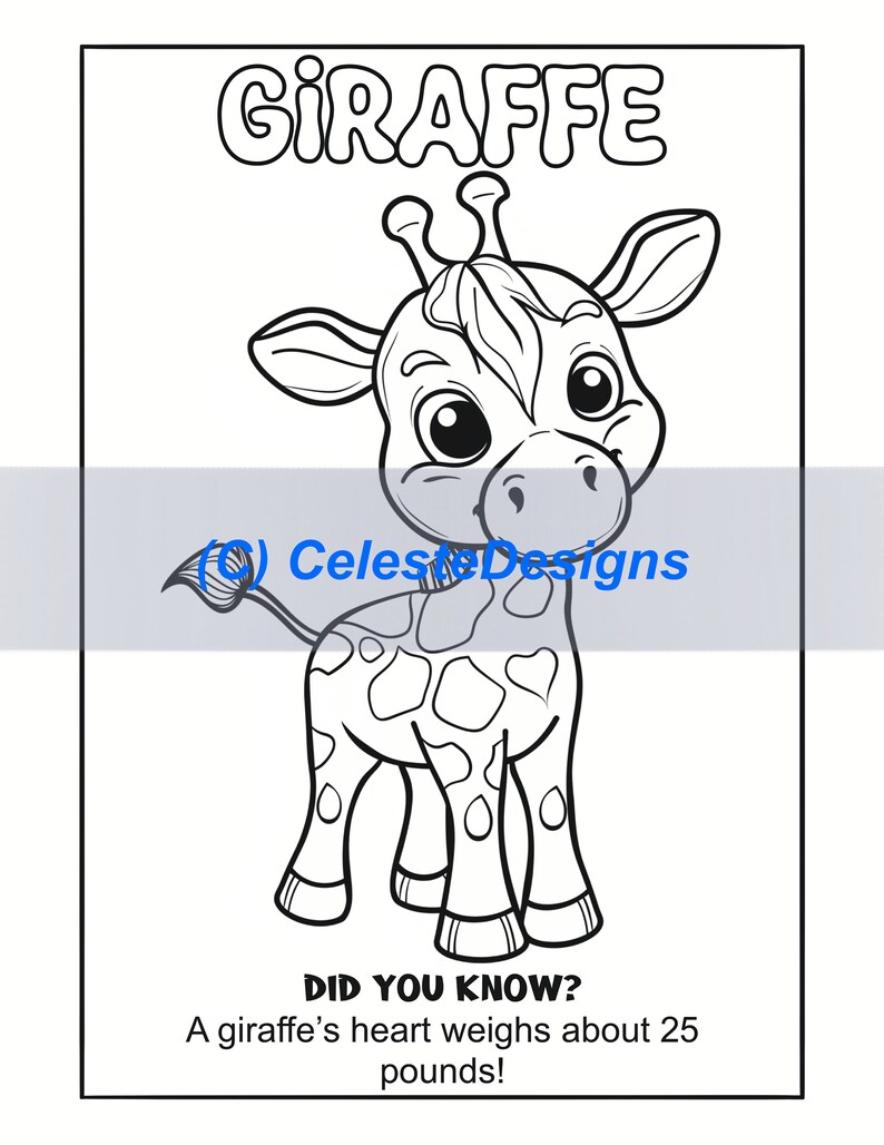 Animal Coloring Pages | for Kids | 50 Pages | 50 Fun Facts | Digital ...