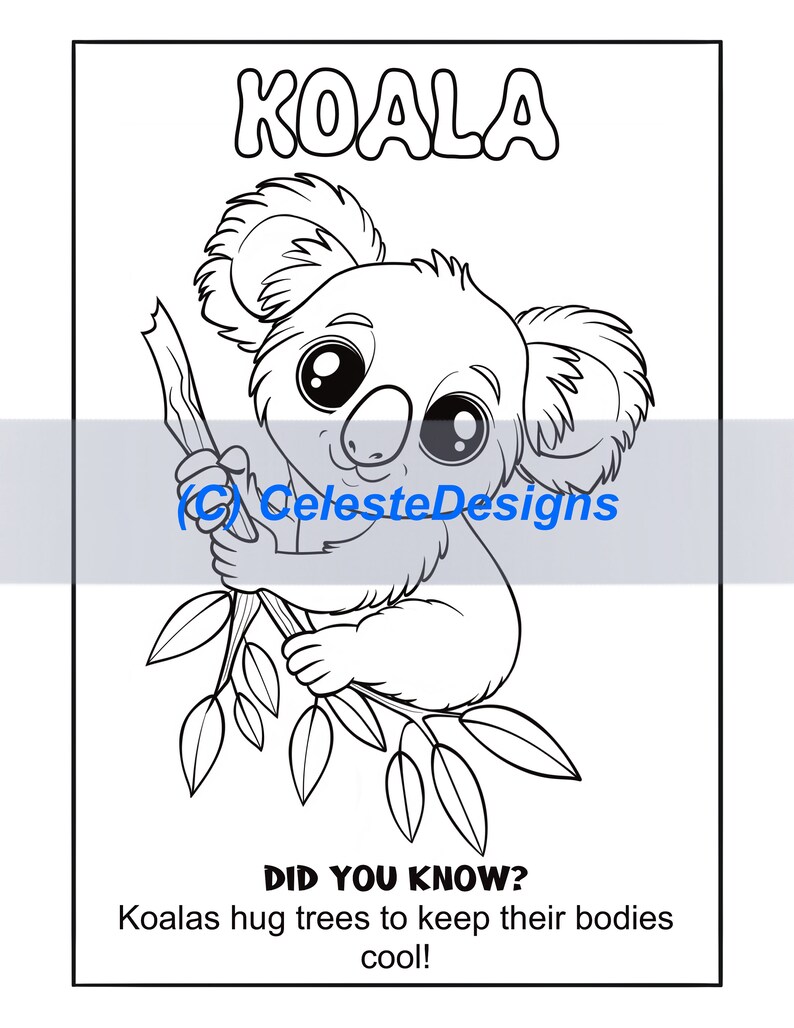 Animal Coloring Pages | for Kids | 50 Pages | 50 Fun Facts | Digital ...