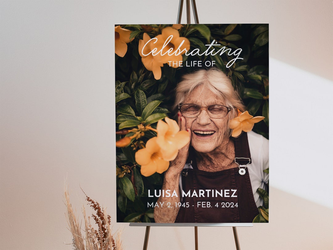 Funeral Poster, Welcome Sign for Funeral, Celebration of Life Poster ...
