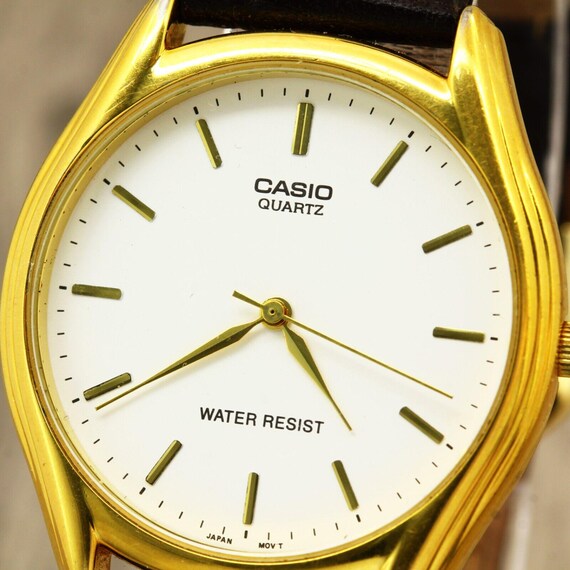 CASIO 1330 MTP-1092 quartz men's gold plated wristwat… - Gem