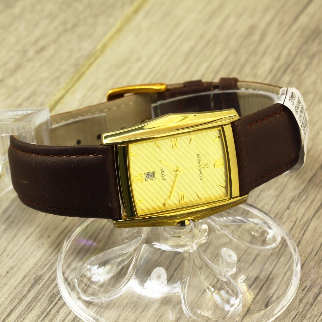 Romanson Adel TL1131M ZA2 Swiss Quartz Gold Plated Unisex Wristwatch - Etsy