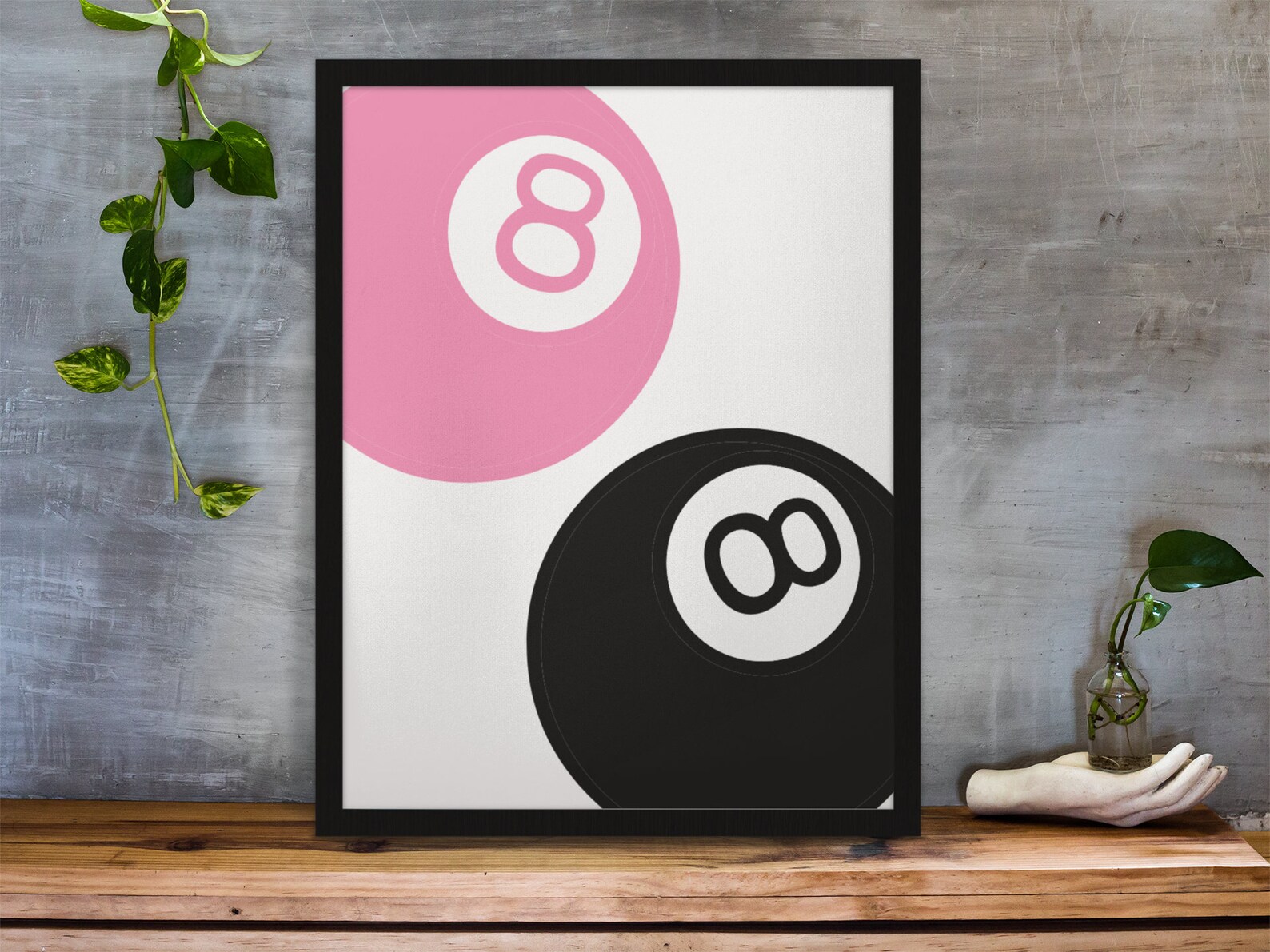 Magic 8 Ball Pink & Black Printable Wall Art | Law of Attraction Decor ...
