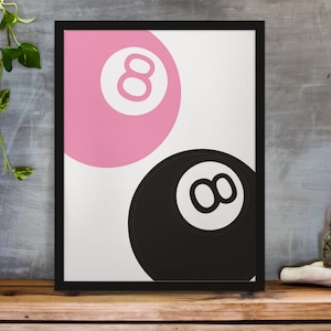 Magic 8 Ball Pink & Black Printable Wall Art | Law of Attraction Decor ...