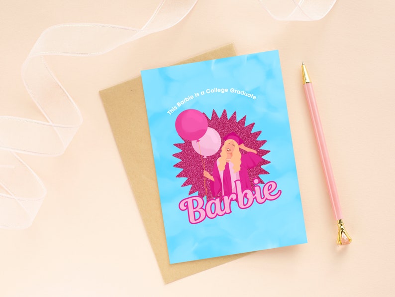 Barbie Inspired College Graduation Card Printable | Congratulations ...