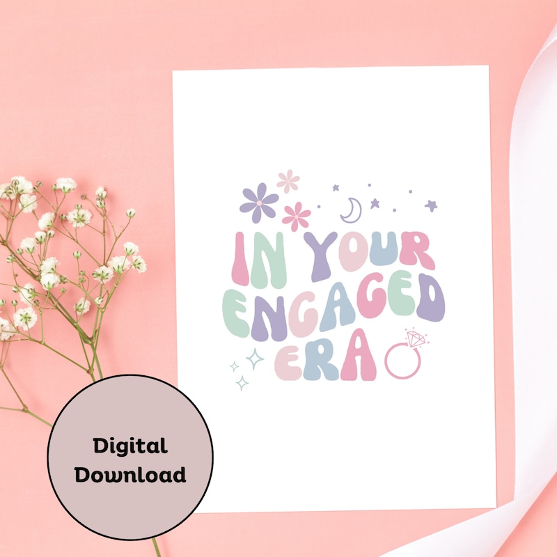 Aesthetic Engagement Card - Etsy