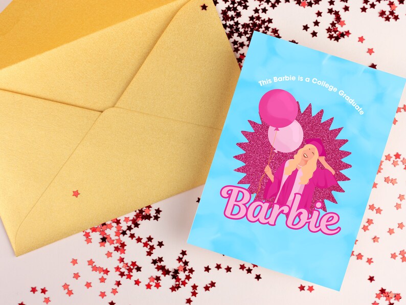 Barbie Inspired College Graduation Card Printable | Congratulations ...