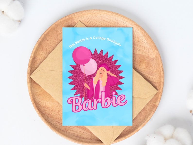Barbie Inspired College Graduation Card Printable | Congratulations ...