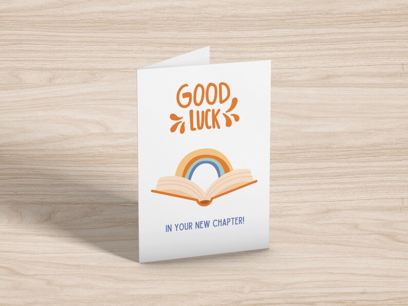 Good Luck in Your New Chapter Card | Printable Instant Digital Download ...