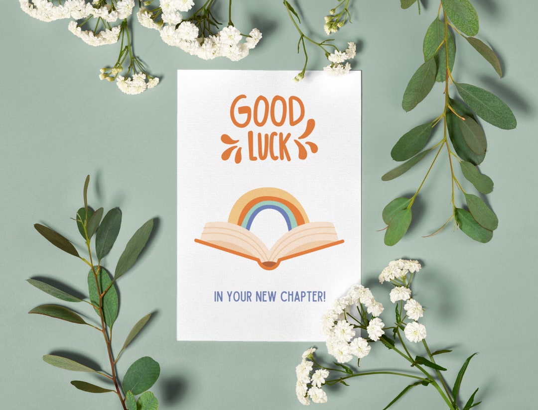 Good Luck in Your New Chapter Card | Printable Instant Digital Download ...