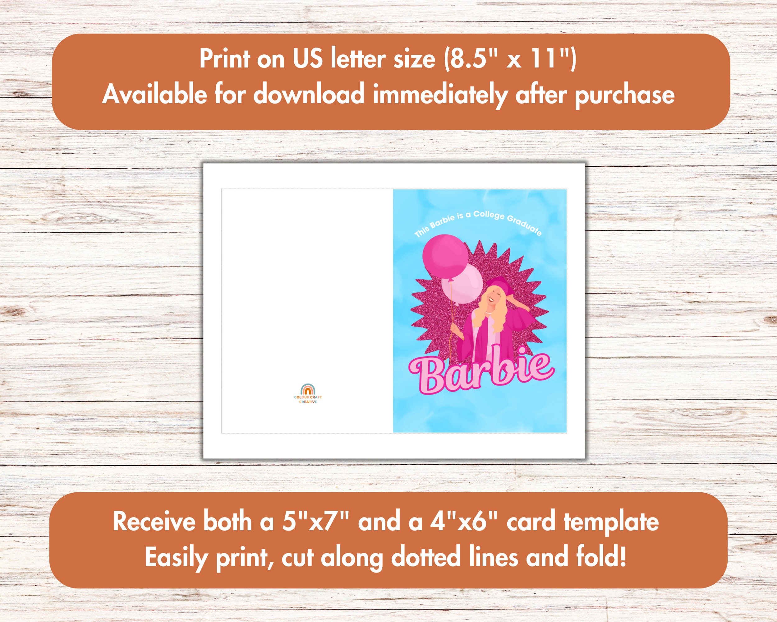 Barbie Inspired College Graduation Card Printable Congratulations ...